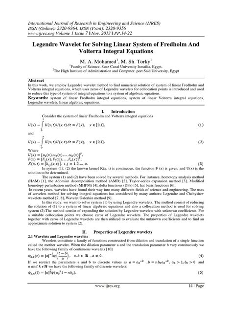 Legendre Wavelet For Solving Linear System Of Fredholm And Volterra