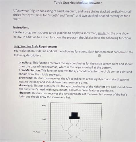 Solved Turtle Graphics Modular Snowman A Snowman Figure