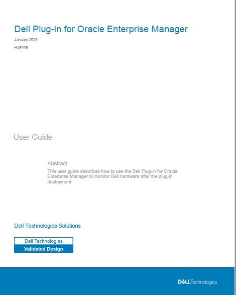 User Guide—dell Plug In For Oracle Enterprise Manager Dell Technologies Info Hub