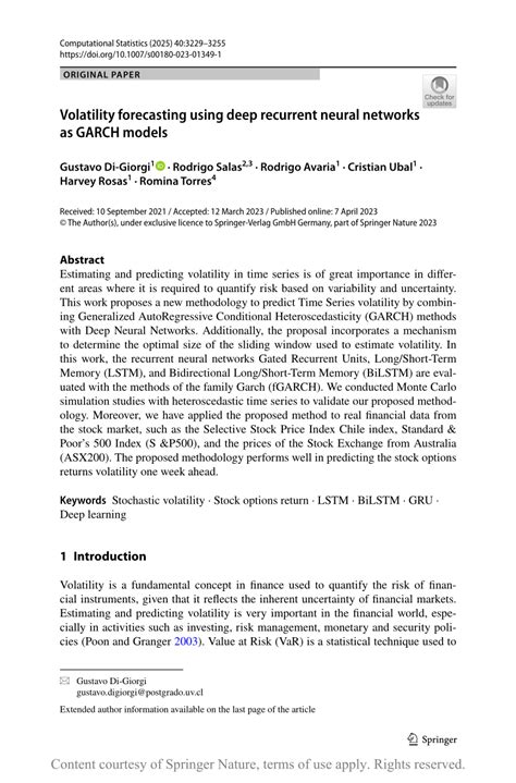 Volatility Forecasting Using Deep Recurrent Neural Networks As Garch