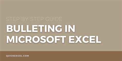 [step by step] how to add bullet points in excel quickexcel