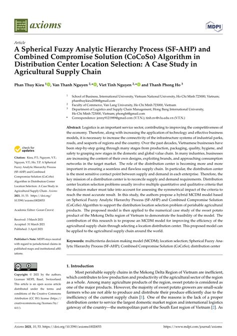 Pdf A Spherical Fuzzy Analytic Hierarchy Process Sf Ahp And