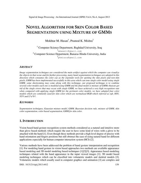 Novel Algorithm For Skin Color Based Segmentation Using Mixture Of Gmms
