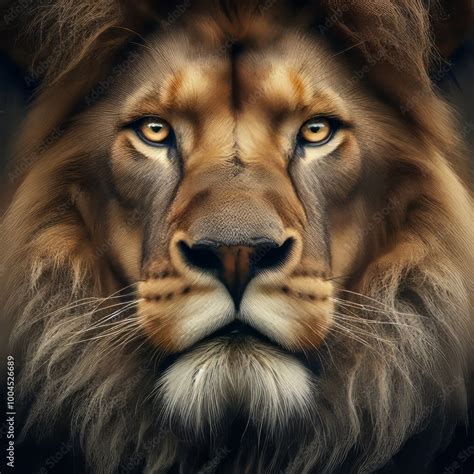 African Lion The Mane Of A Male Lion Up Close Is A Tapestry Of C Stock
