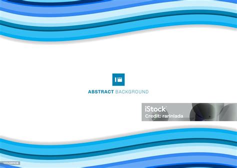 템플릿 간단한 파란색 파선 최소한의 곡선 종이 레이어 텍스트 공간이있는 흰색 배경에 현대적인 우아함 가리기에 대한 스톡 벡터