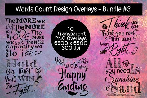 Word Overlay Bundle 3 Graphic By Words Count Designs Creative Fabrica