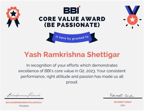 Yash Shettigar On Linkedin Bbi Recognition