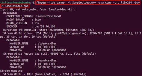 how to convert mkv to mp4 using ffmpeg its linux foss