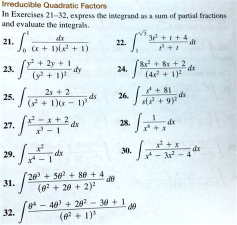 Solved Irreducible Quadratic Factors In Exercises 21 32 Express The