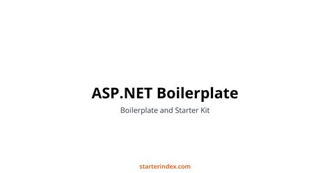Aspnet Boilerplate Starter Index