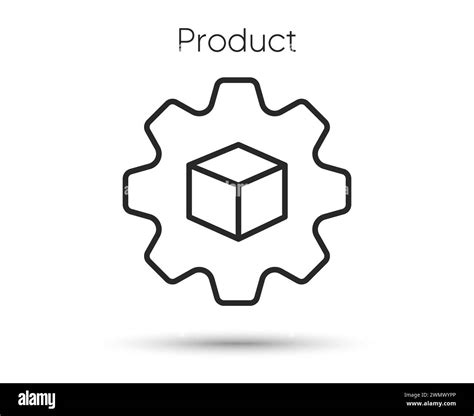 Product Development Line Icon Engineering Box Sign Parcel With Gear Symbol Vector Stock