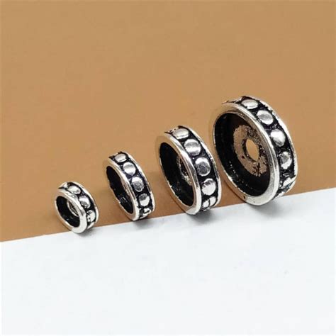 Sterling Silver Round Spacer Beads 925 Silver Round Spacer Etsy