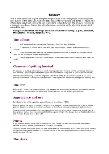 Drugs Teaching Resources