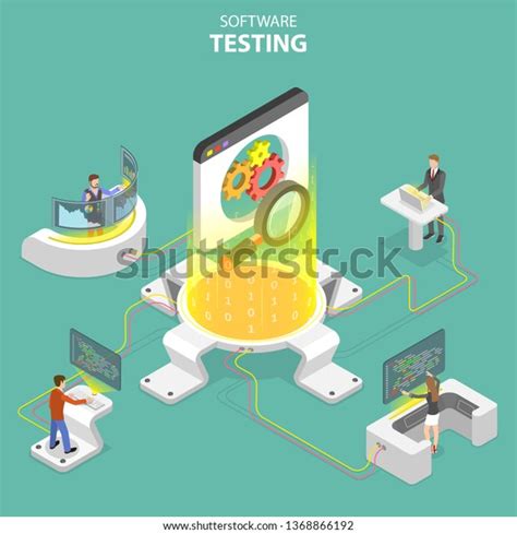 Isometric Flat Vector Concept Software Quality Stock Vector Royalty