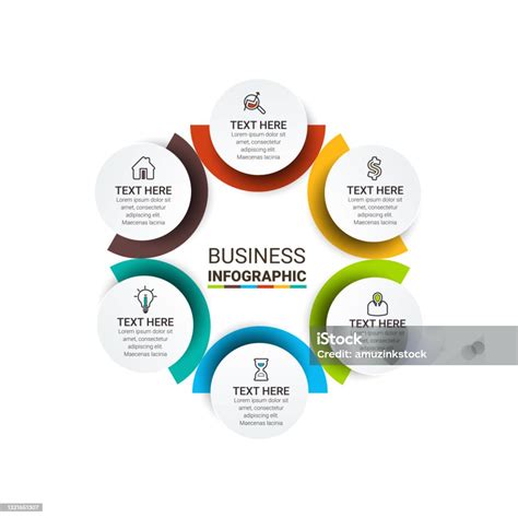 아이콘과 원이 있는 인포그래픽 템플릿 디자인입니다 그래프의 추상 요소 단계 숫자 옵션 부품 또는 프로세스가 있는 다이어그램입니다 0명에 대한 스톡 벡터 아트 및 기타 이미지