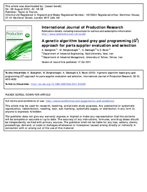 pdf a genetic algorithm based grey goal programming g3 approach for