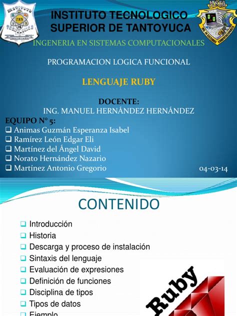 ruby exposicion pdf ruby lenguaje de programación lenguaje de programación