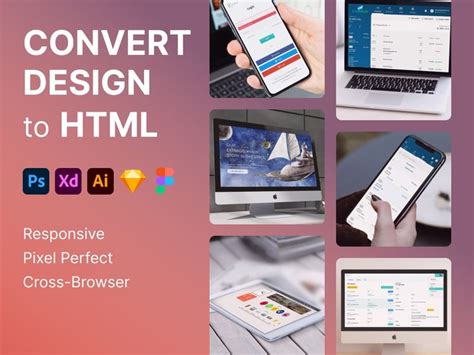 figma psd xd ai sketch design converted to a responsive pixel perfect