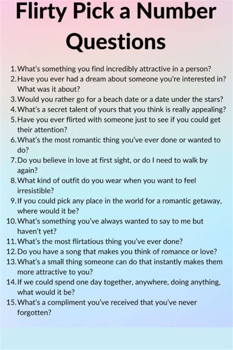 Flirty “pick A Number” Questions For Couples And Crushes 💕 In 2025 Fun Relationship Questions