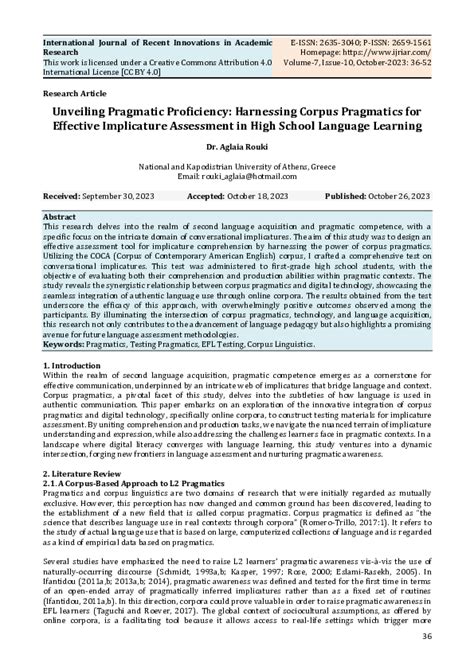 Pdf Unveiling Pragmatic Proficiency Harnessing Corpus Pragmatics For Effective Implicature