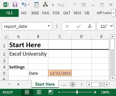 Dynamic Date Report Header For The Period Ending Excel University