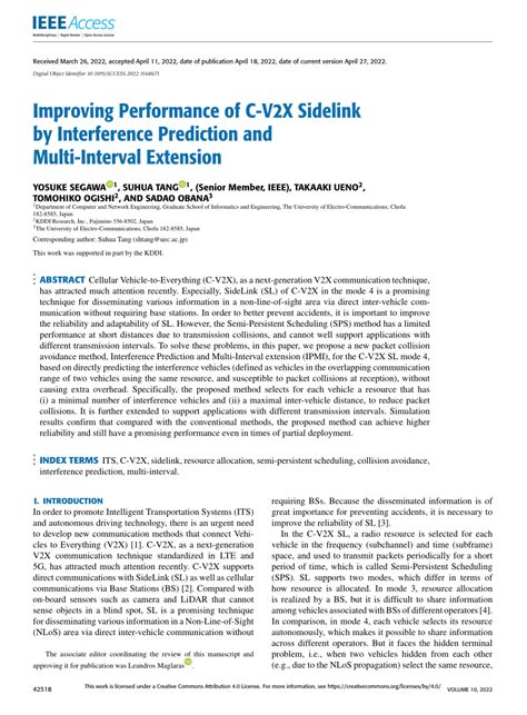 Pdf Improving Performance Of C V2x Sidelink By Interference Prediction And Multi Interval
