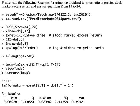 Solved Please Read The Following R ﻿scripts For Using Log