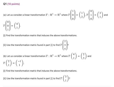 solved q1 10 points 0 a let us consider a linear