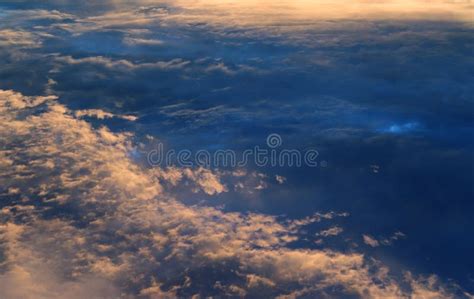 Sky Landscape Mesmerizing Clouds On The Background Of Sunset Stock