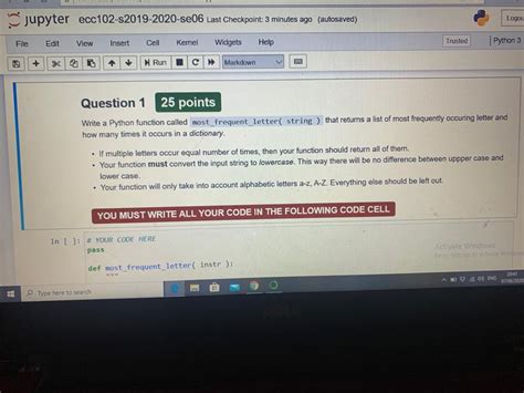 Solved Jupyter Ecc102 52019 2020 Se06 Last Checkpoint 3