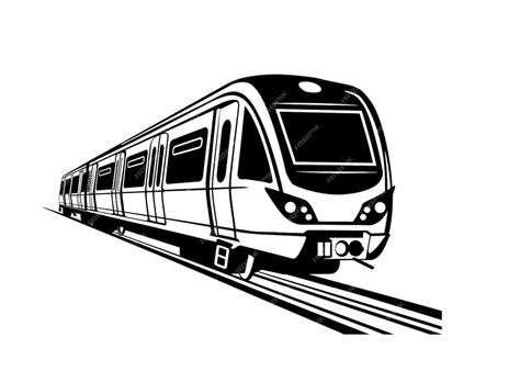 Силуэт высокоскоростного поезда вектор на белом фоне с дизайном