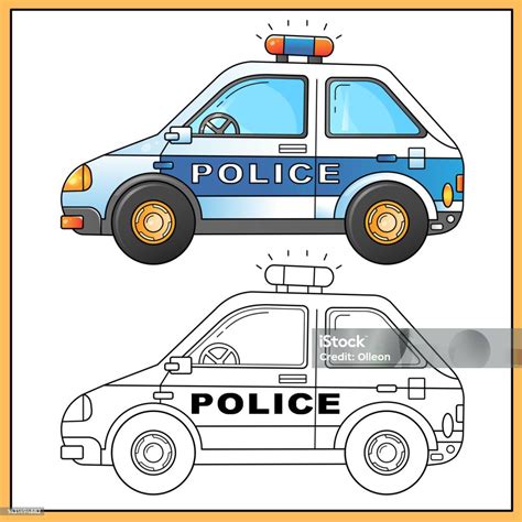 색칠 공부 페이지 만화 경찰차의 개요 어린이를위한 이미지 운송 또는 차량 아이들을위한 색칠 공부 책 0명에 대한 스톡 벡터 아트 및 기타 이미지 Istock