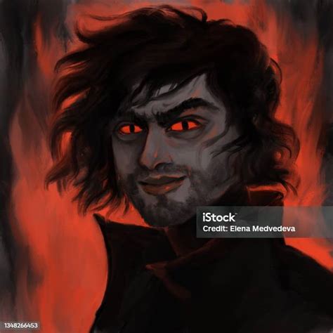 Ilustración De Ilustración Mitológica De Demonio Ardiente Oscuro O