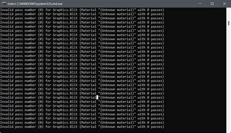 Invalid Pass Number 0 For Graphicsblit Material Unknown Material