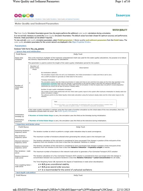 Water Quality And Sediment Parameters Pdf Sediment Deposition