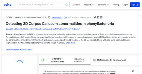 Detecting 3d Corpus Callosum Abnormalities In Phenylketonuria
