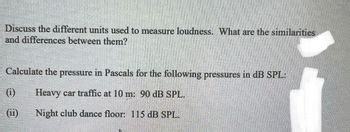 Answered I Ii Heavy Car Traffic At M DB SPL Night Club Dance Floor DB SPL