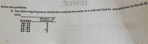 Solved The Following Frequency Distribution Analyzes The