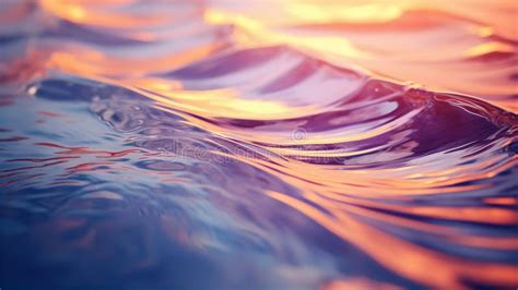 Water Surface Gentle Rippling Waves Pattern Evening Sunset Light Background Stock Illustration