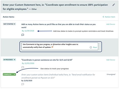 How To Add A Custom Statement To Your Action Plan