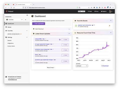 Add A New Project Button To The Dashboard · Issue 124 · Pulumipulumi Cloud Requests · Github