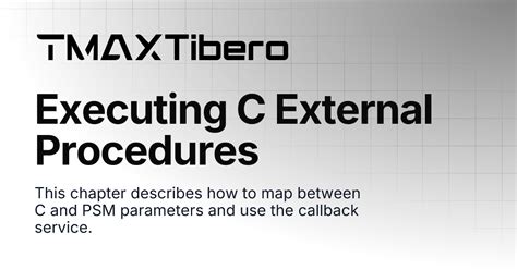 Executing C External Procedures Tmaxtibero Docs