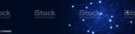 추상적인 기하학적 배경과 점과 선을 연결 하는 웹 사이트 헤더 또는 배너 디자인 글로벌 네트워크 연결 당신의 텍스트에 대 한 신경 총 배경과 공간을 가진 디지털 기술 개념에