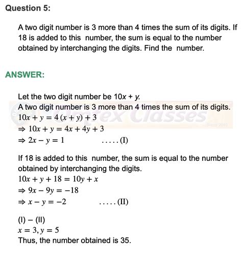 Education Problem Set 5 Chapter 5 Linear Equations In Two Variables