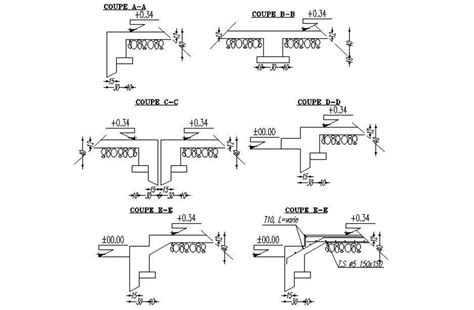 2d Design Of Cross Section Of Staircase With Formwork And Reinforcement Details In Autocad
