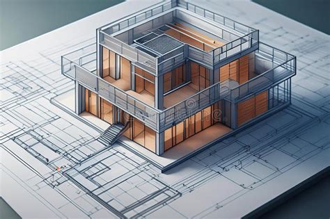 Sketch Design Of Wireframe Of Building Digital Project Visualization Stock Illustration