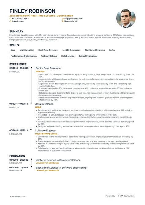 Java Developer Cv Examples And Guide For 2025