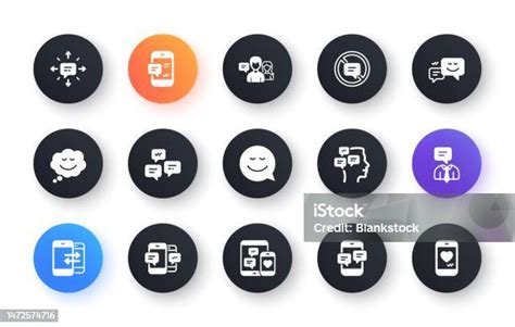 메시지 및 통신 아이콘입니다 그룹 채팅 음성 거품 및 Sms 클래식 아이콘 세트 벡터 감정에 대한 스톡 벡터 아트 및 기타 이미지 Istock