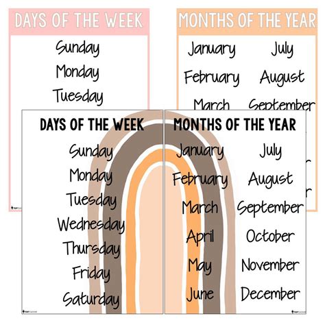 Days And Months Posters Juguli STATE FONTS Top Teacher Teacher Freebies Days And Months