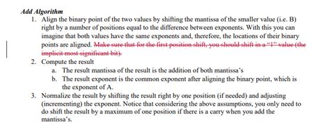 Solved Add Algorithm 1 Align The Binary Point Of The Two